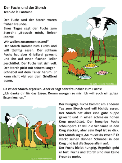 Der Fuchs Und Der Storch Bildergeschichte