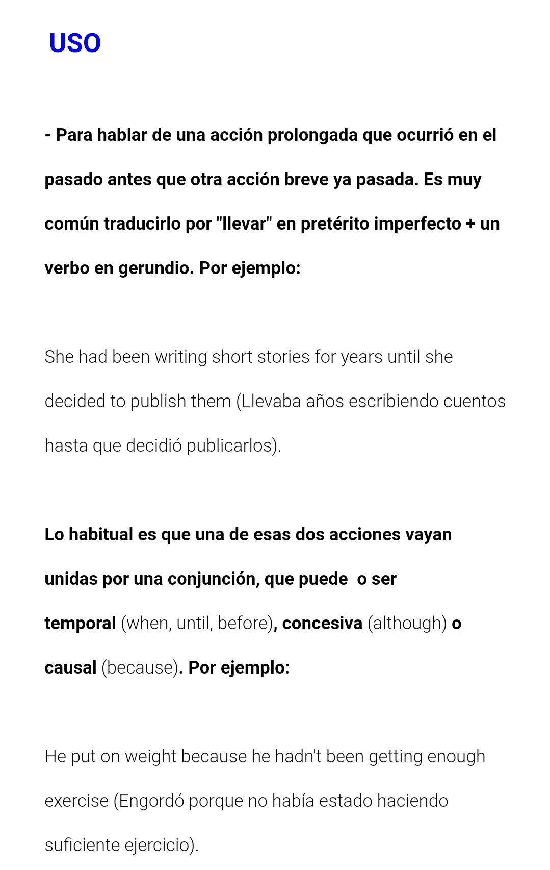 Ejercicio 4 Pasado Perfecto Continuo Ejercicios Ingls