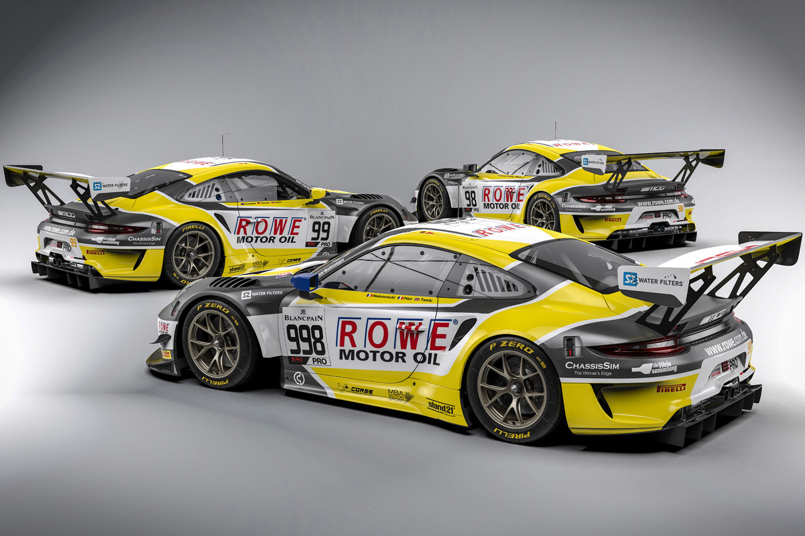ROWE RACING geht mit drei Porsche 911 GT3 R am letzten Juli-Wochenende ...
