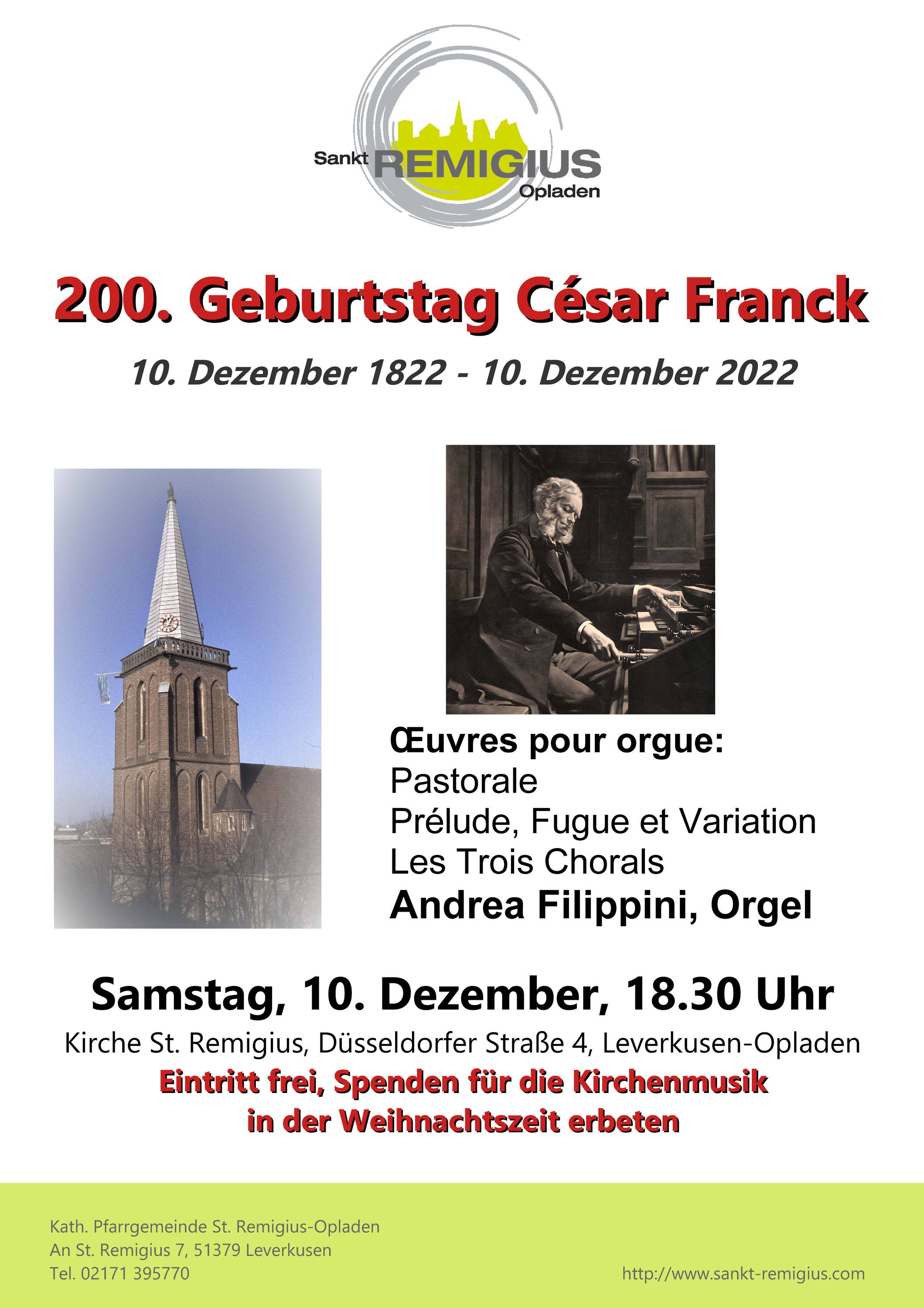 Konzert zum 200. Geburtstag César Franck - stremigiuss Webseite!
