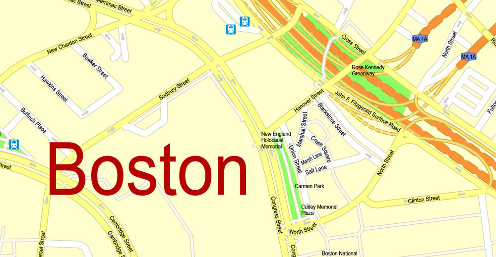 Boston city - street-maps-city