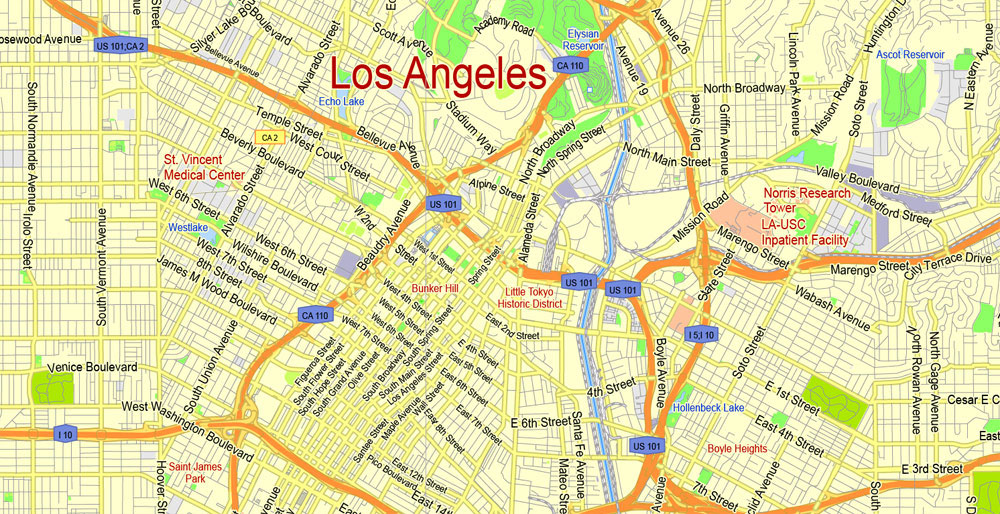 Los Angeles city + maps - street-maps-city
