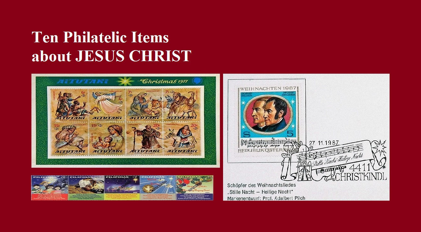 10 Philatelic Items about Jesus Christ - Expressions