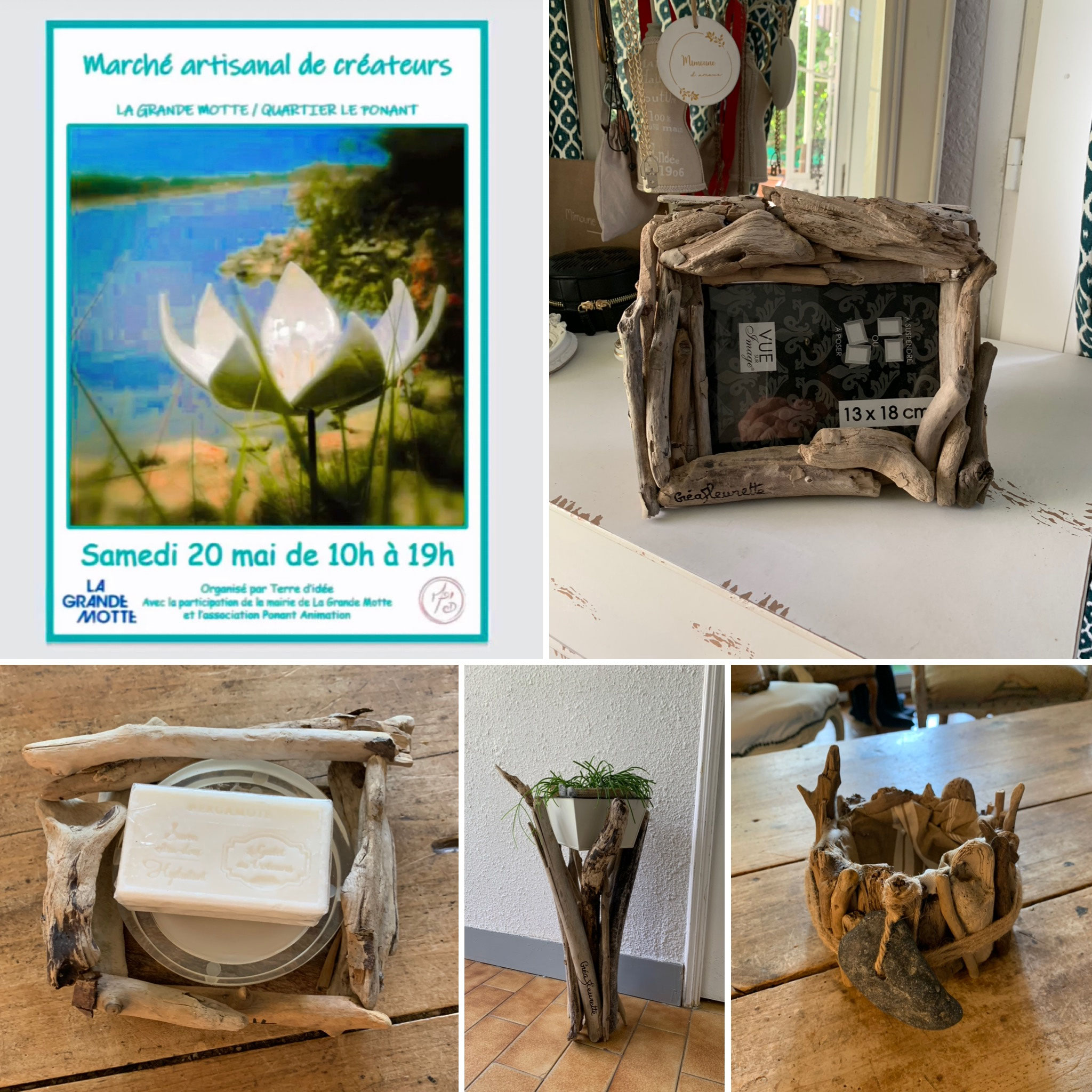 March Artisanal De Cr Ateurs Les Cr Ations En Bois Flott De Cr Afleurette