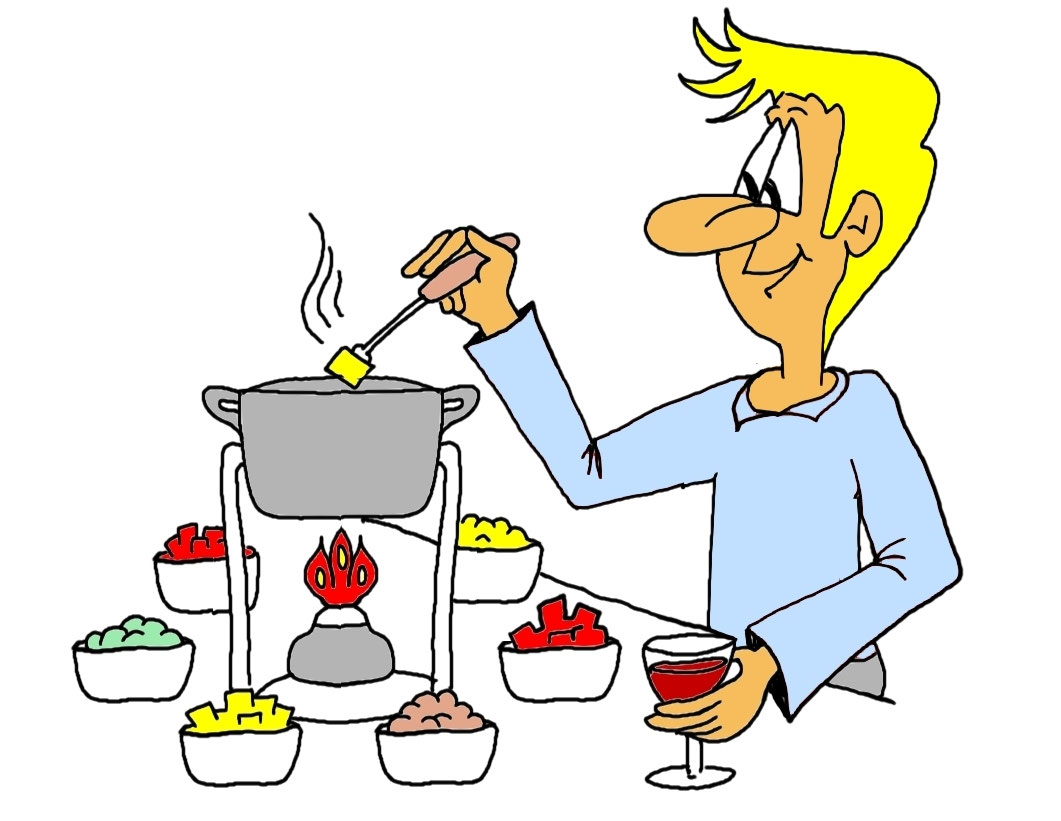 Karikatur Fondue - Portrait vom Foto zeichnen, erstellen lassen von ...