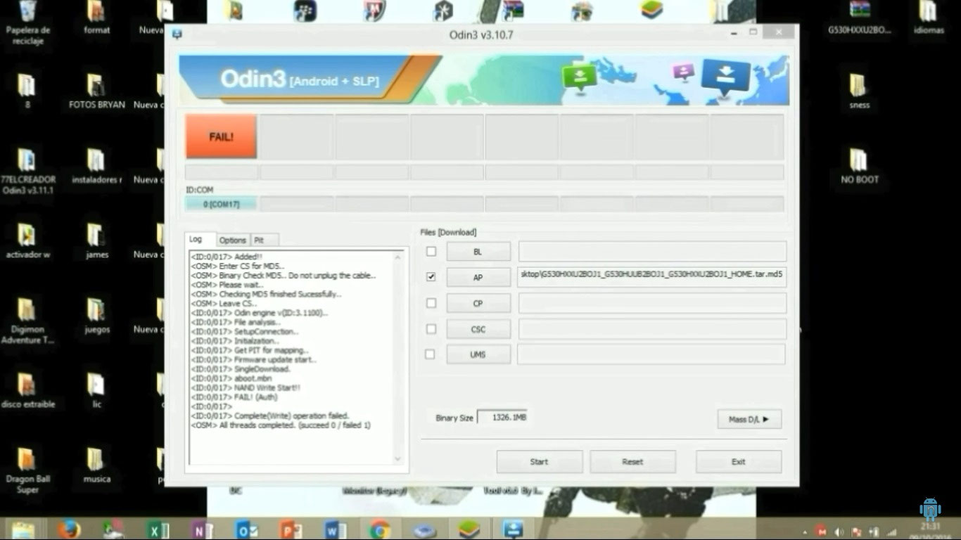 Solucionar FAIL en ODIN - Samsung Repair Firmware - Inicio