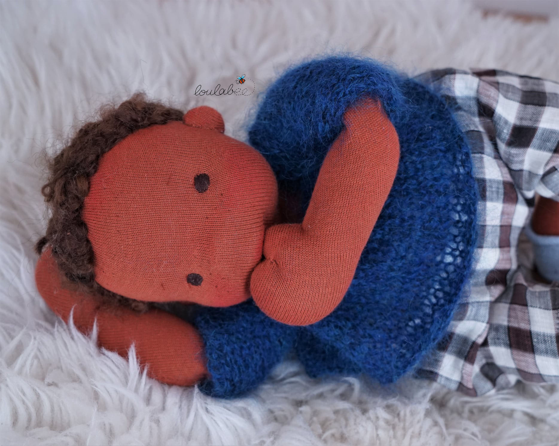 Baby Isaiah and the Rabbit Leopold - Loulabee Dolls