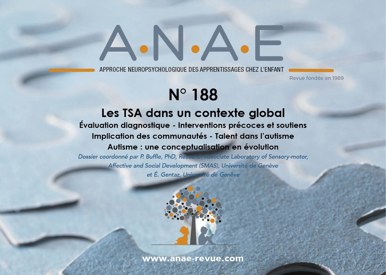 Parution - ANAE N° 188 - Les TSA dans un contexte global - ANAE ...