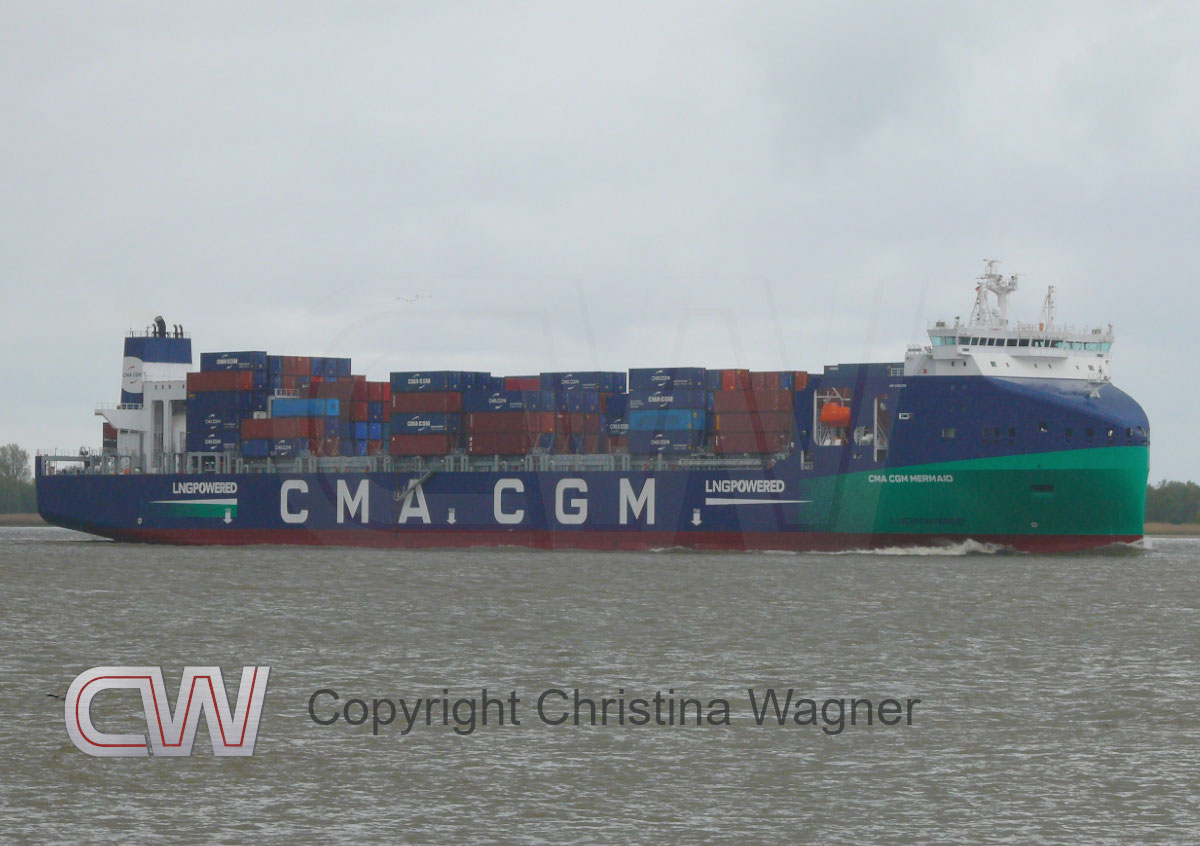 CMA CGM MERMAID auf Jungfernfahrt - atelier-hanerau-kbs Webseite!