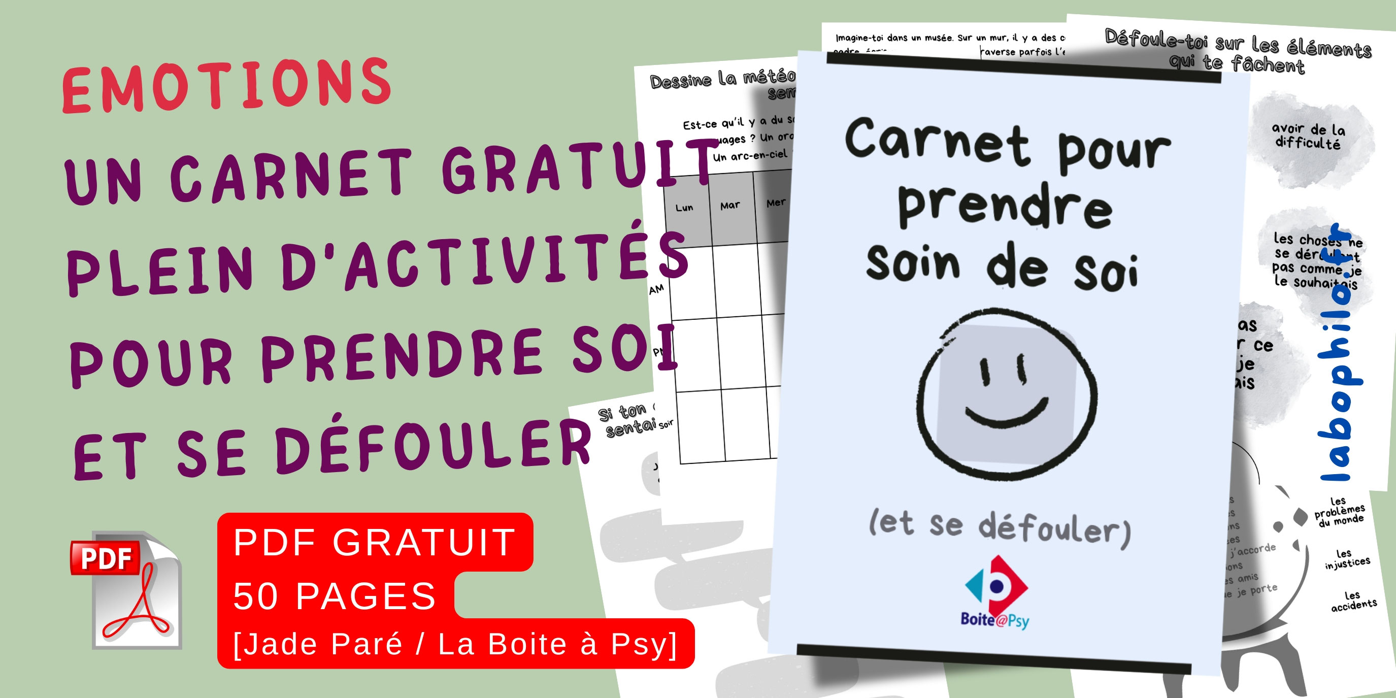 EMOTIONS: Carnet gratuit de 50 pages plein d'activités pour prendre soi ...