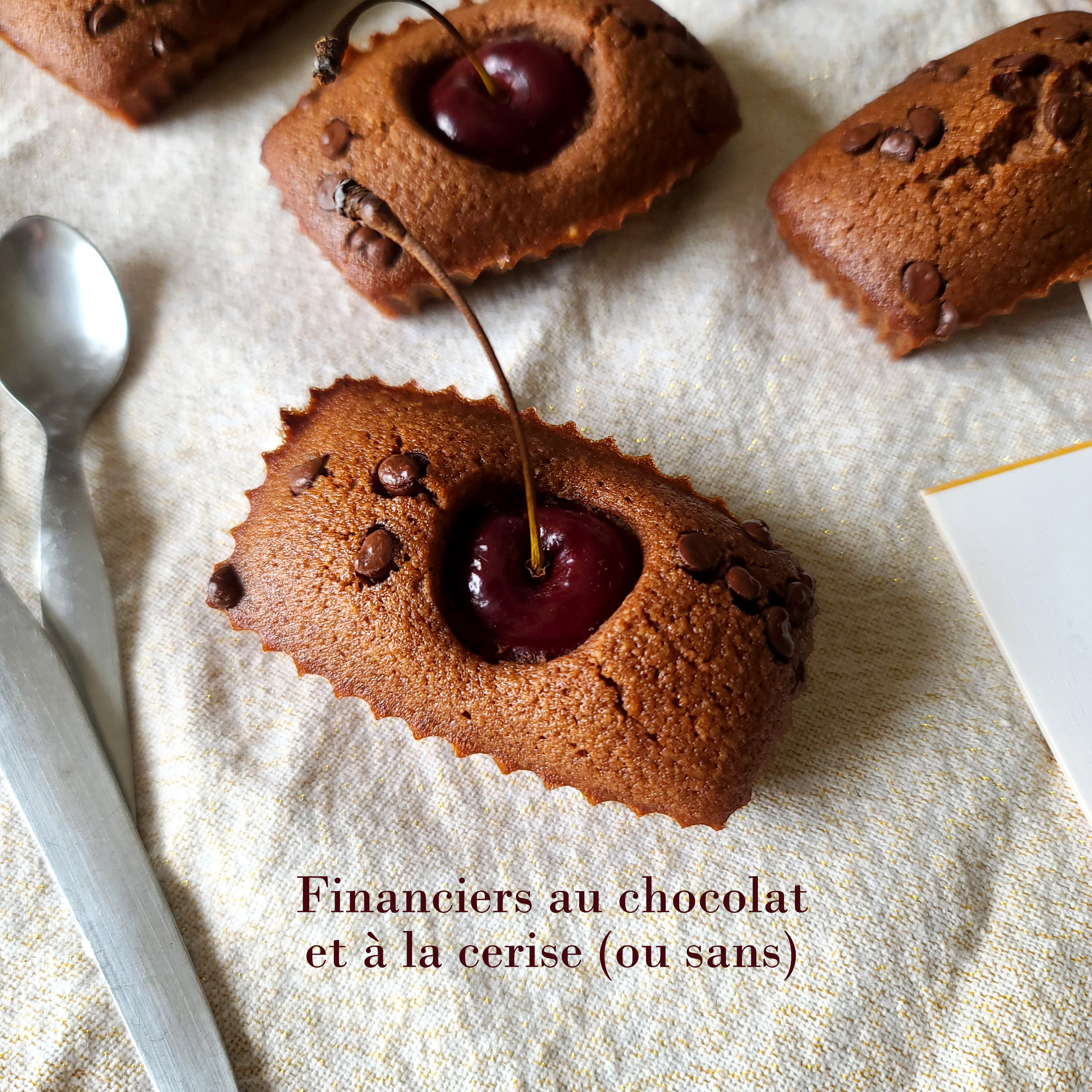 Financiers au chocolat et à la cerise - Site de quiaimebienpatissebien