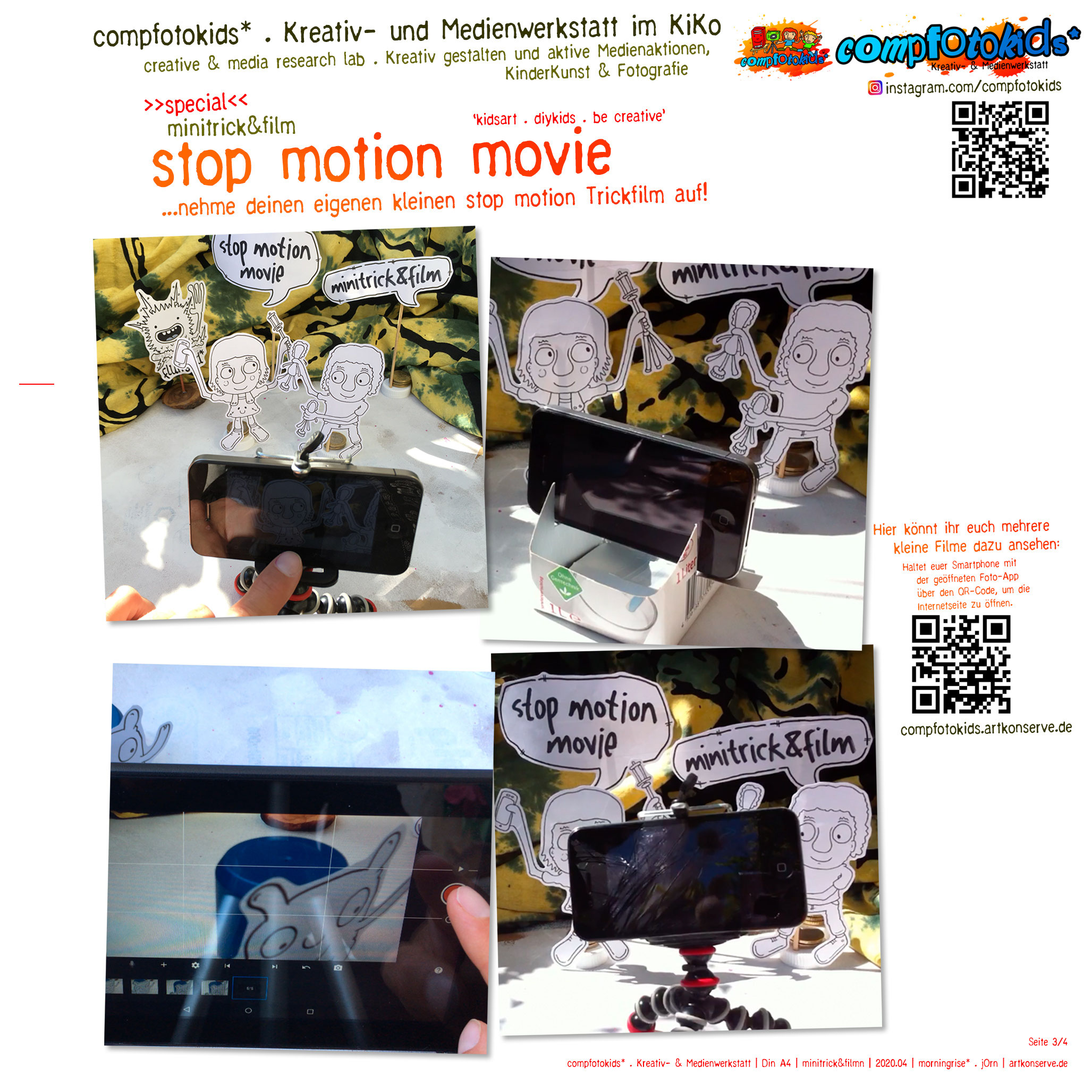stop motion Workshop 3/4 . Fotos & Film - compfotokidss Webseite!