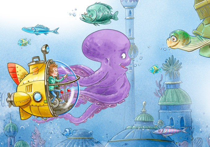 Die verborgene Unterwasser-Stadt... - Patrick Fix Illustration Konzept ...