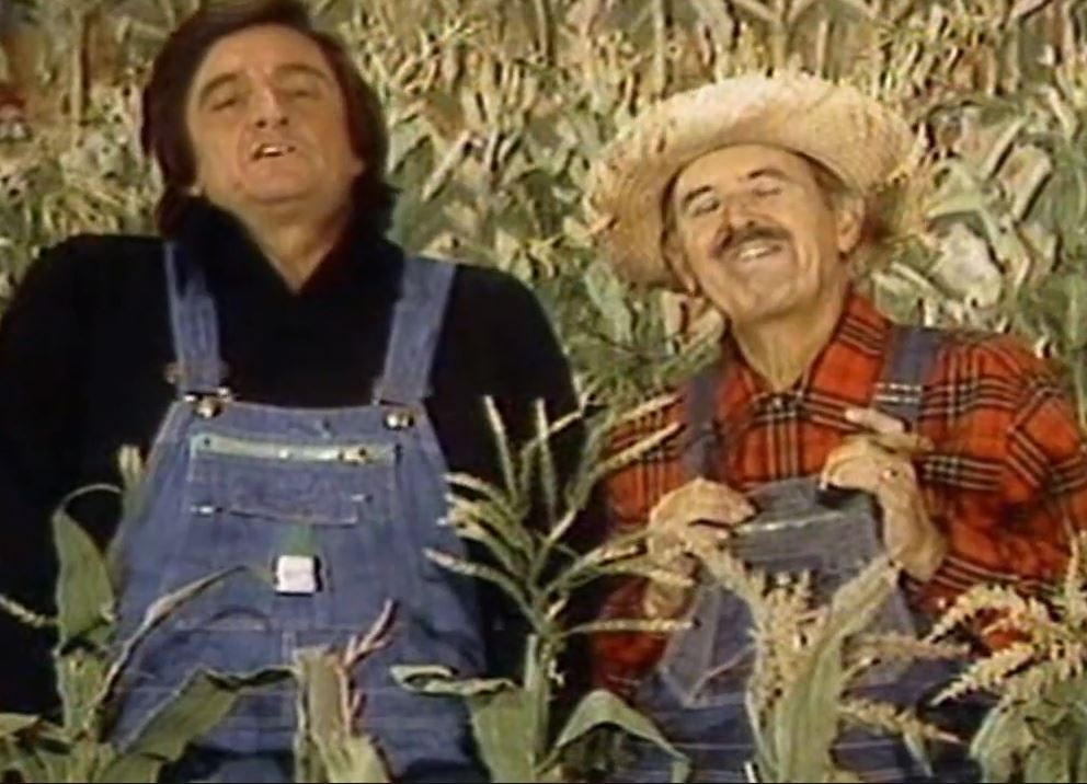 Johnny Cash And The Hee Haw Gang On Kornfield Jokes - when the cowboy sings