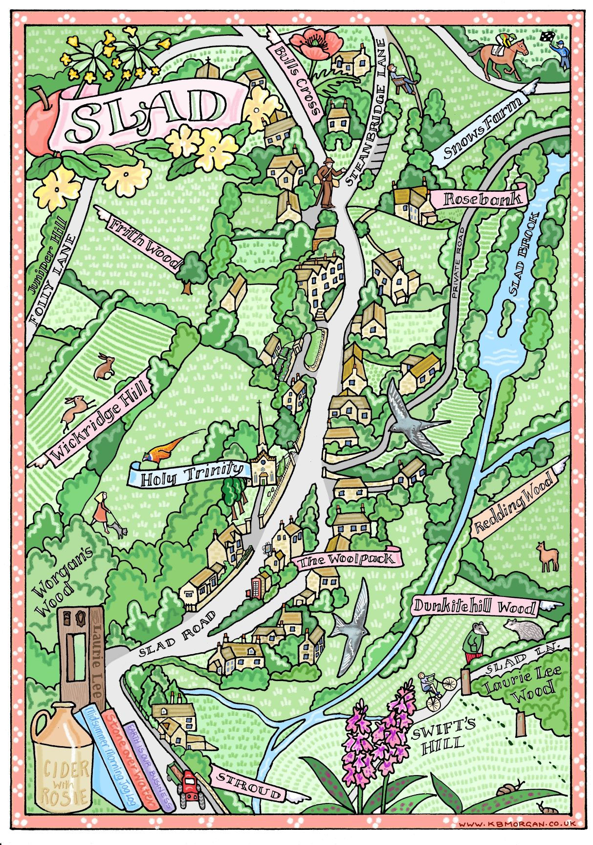 Slad, Map and Information about Slad. - Decorative Artist , Illustrator ...