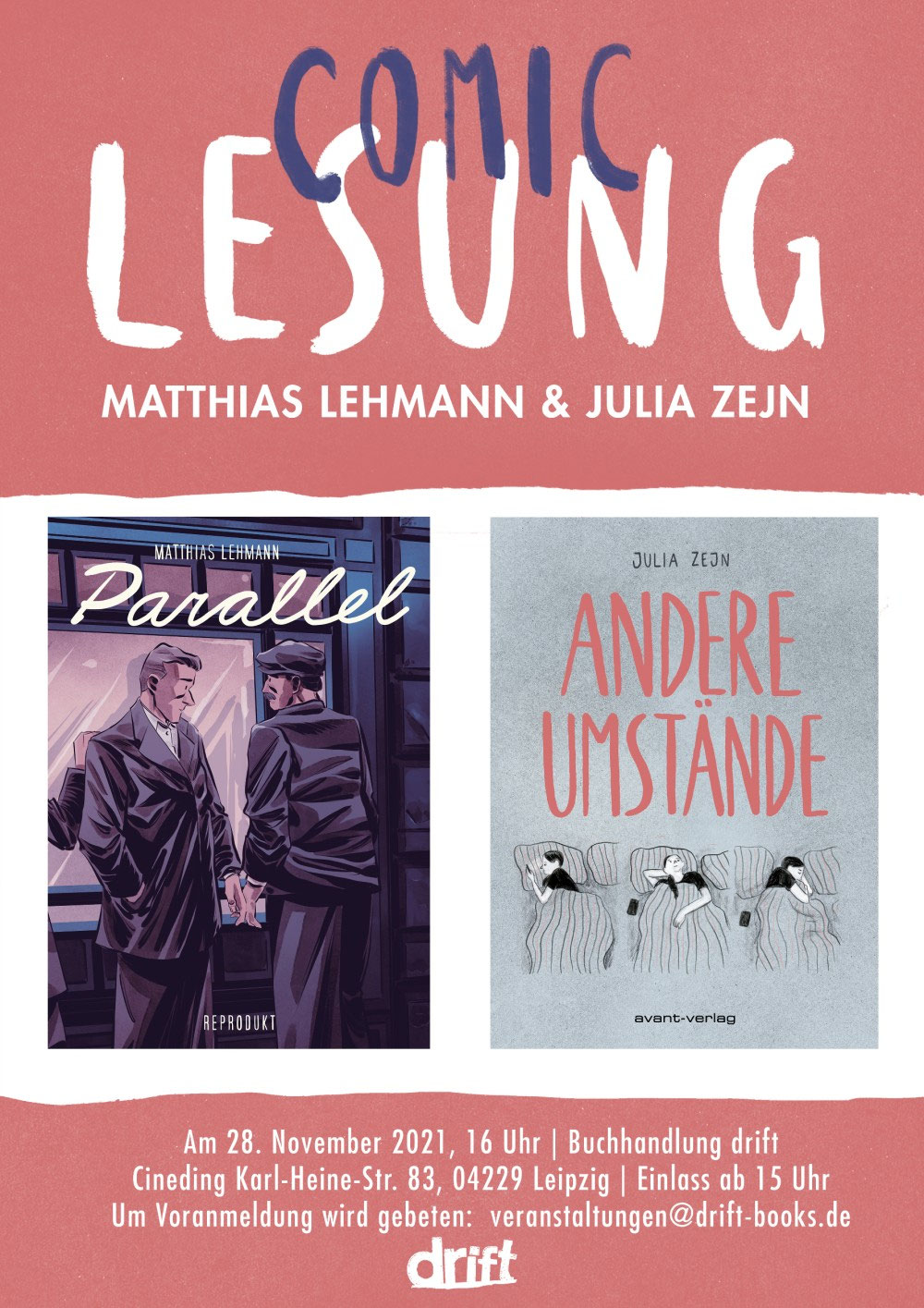 Comic-Lesung Matthias Lehmann & Julia Zejn | 28.11. | Leipzig - avant ...