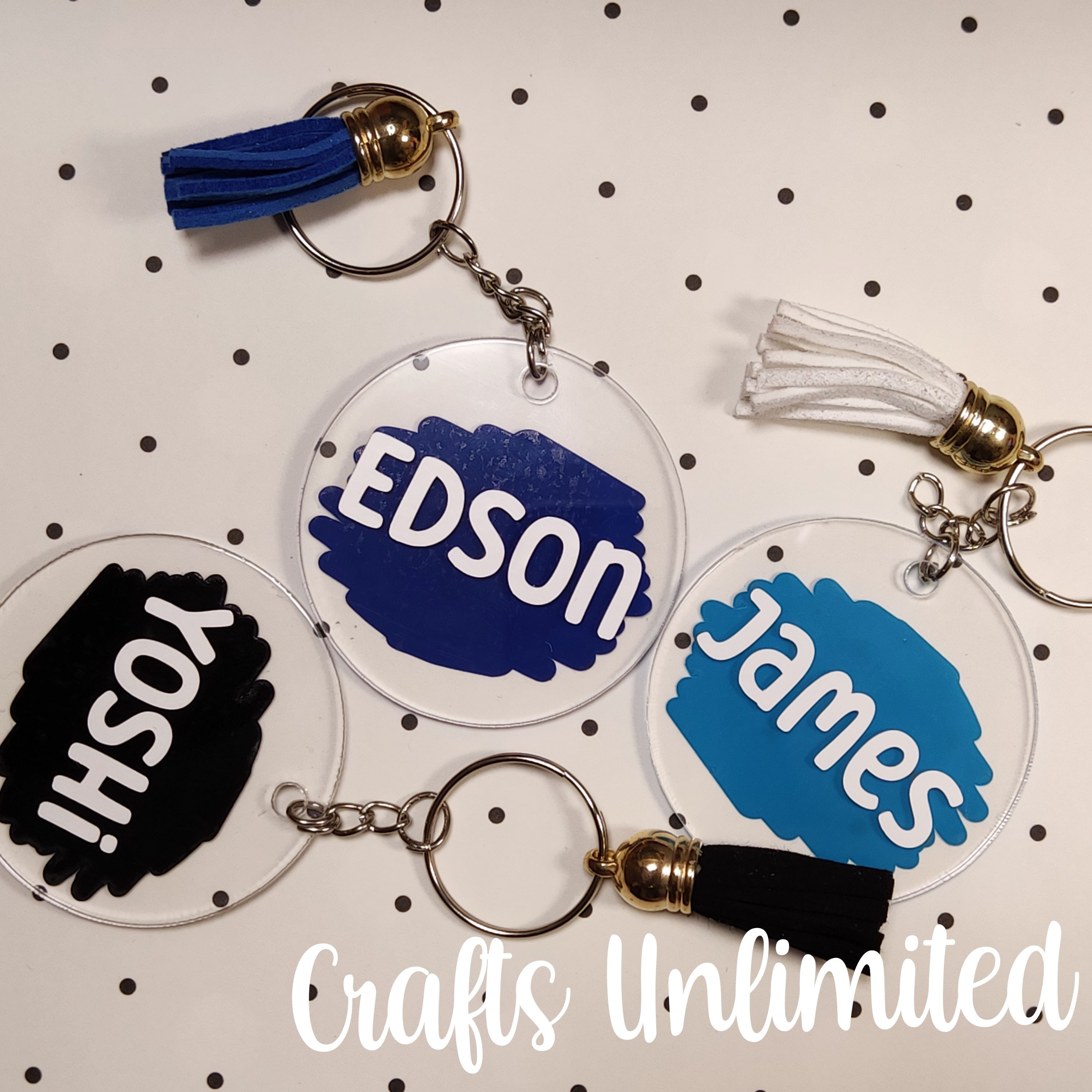Circle Personalized Acrylic Keychains - craftsunlimited