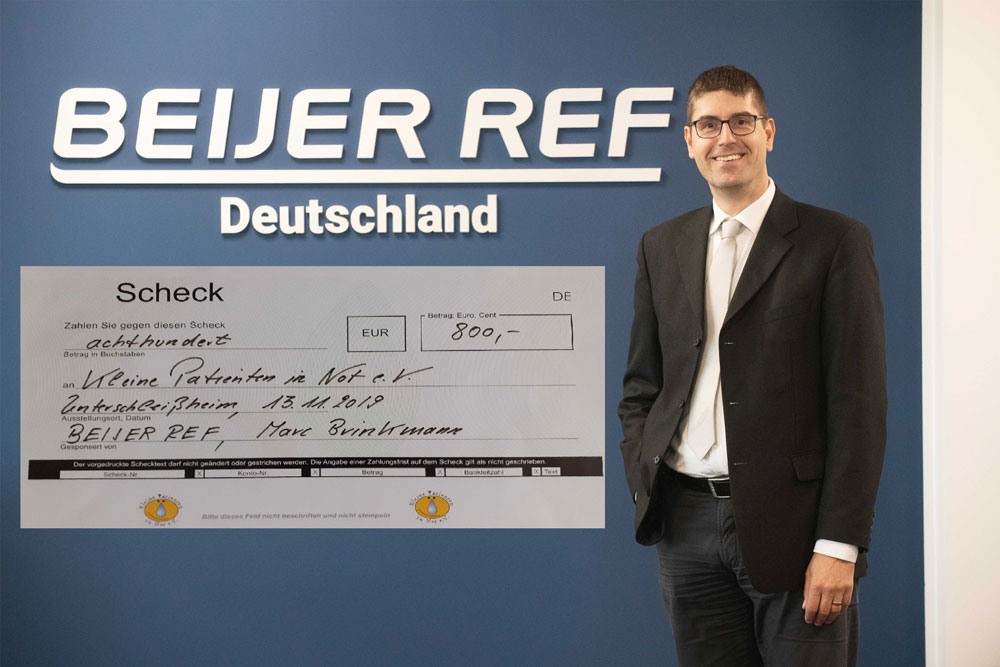 BEIJER REF, Marc Brinkmann, spendet 800,- EURO - Kleine Patienten in ...