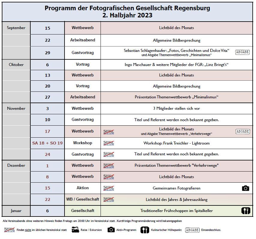 Programm 2. Halbjahr 2023 - Fotografische Gesellschaft Regensburg