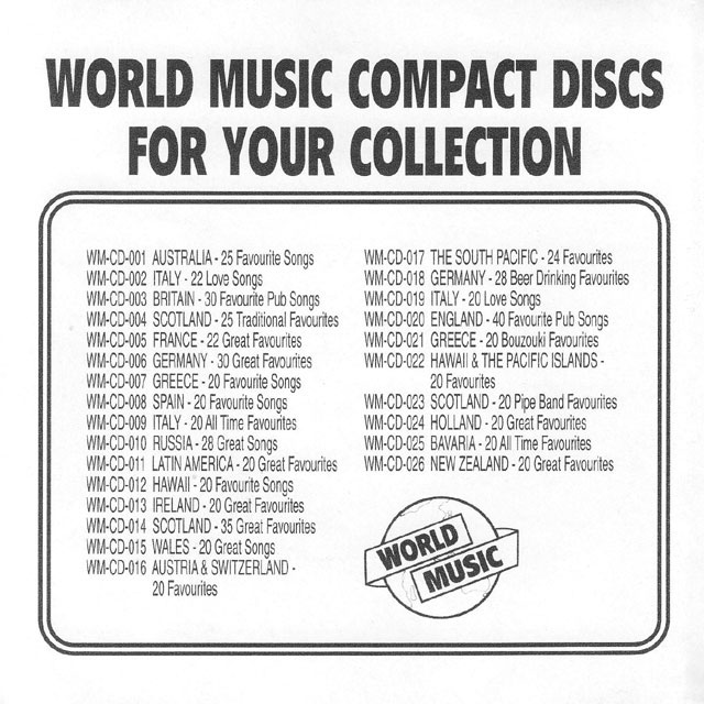 WORLD MUSIC COMPACT DISCS - Compact disc