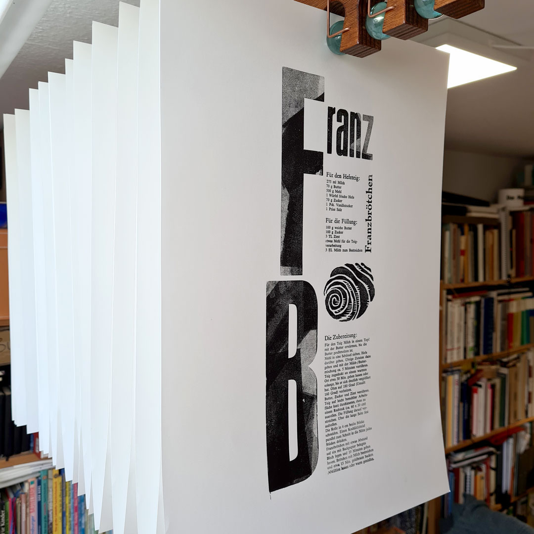 Franz B – das Franzbrötchen Plakat - Typografie und Handsatz Hamburg