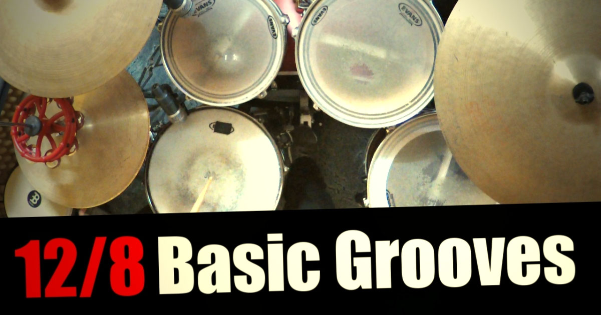 12/8 Basic Drumset Grooves für Anfänger & leicht Fortgeschrittene - HAPPYDRUMS
