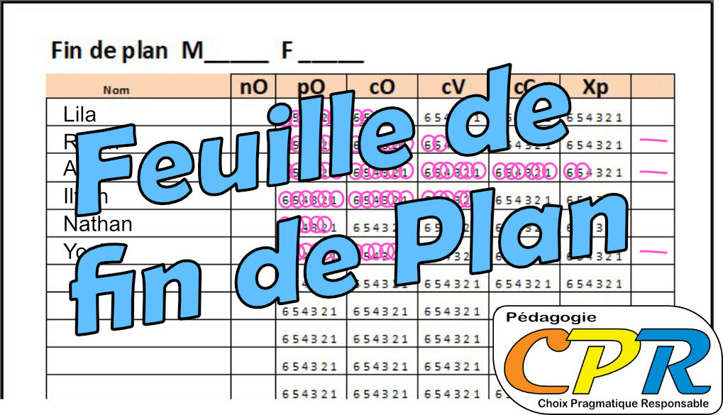 La Feuille de fin de Plans de Travail CPR - Site de beanico-nico
