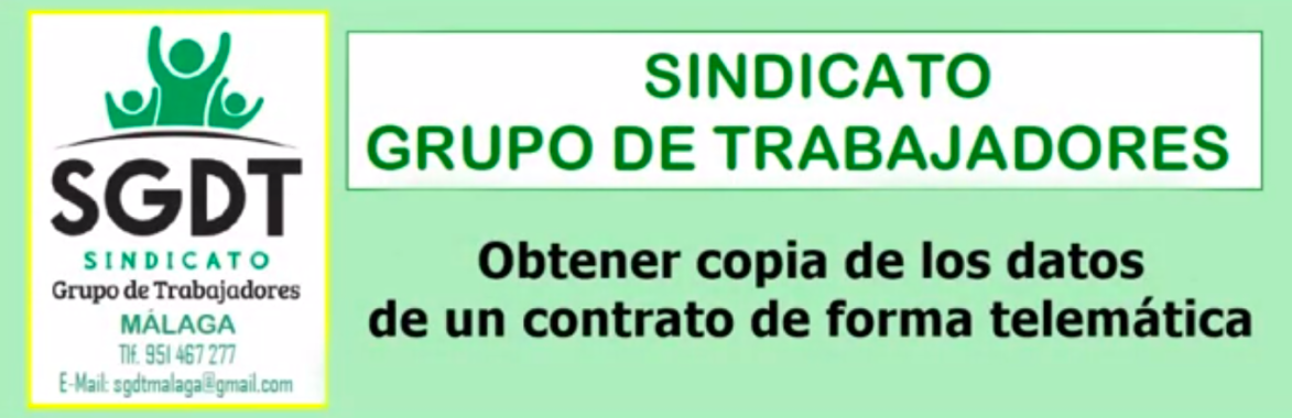 OBTENER DATOS DE UN CONTRATO REGISTRADO EN EL SEPE - Página web de SGDT ...