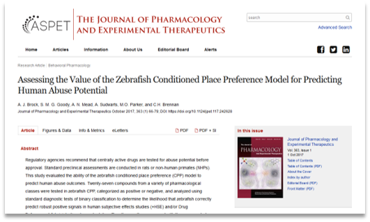 Conditioned Place Preference accepted in JPET - brainandbehaviourlab