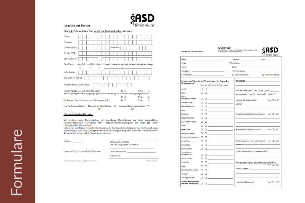 Formulare - ASD-Rhein-Ruhr