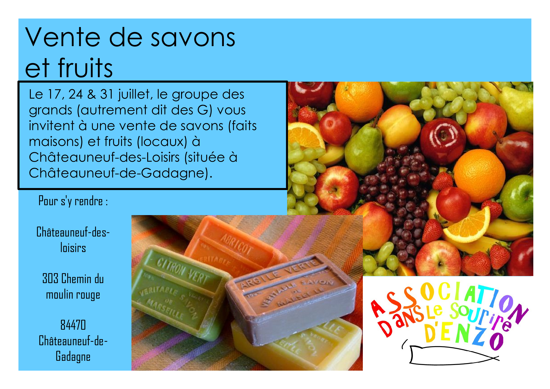 Annonce - Association dans le sourire d'Enzo