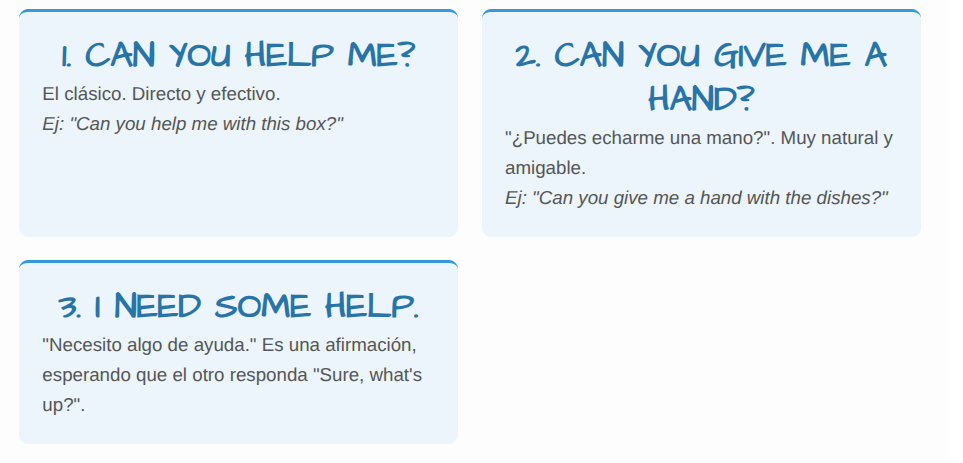 Expresiones: Asking for Help: Can you help me, please? (10 formas de pedir ayuda) - Ejercicios ...