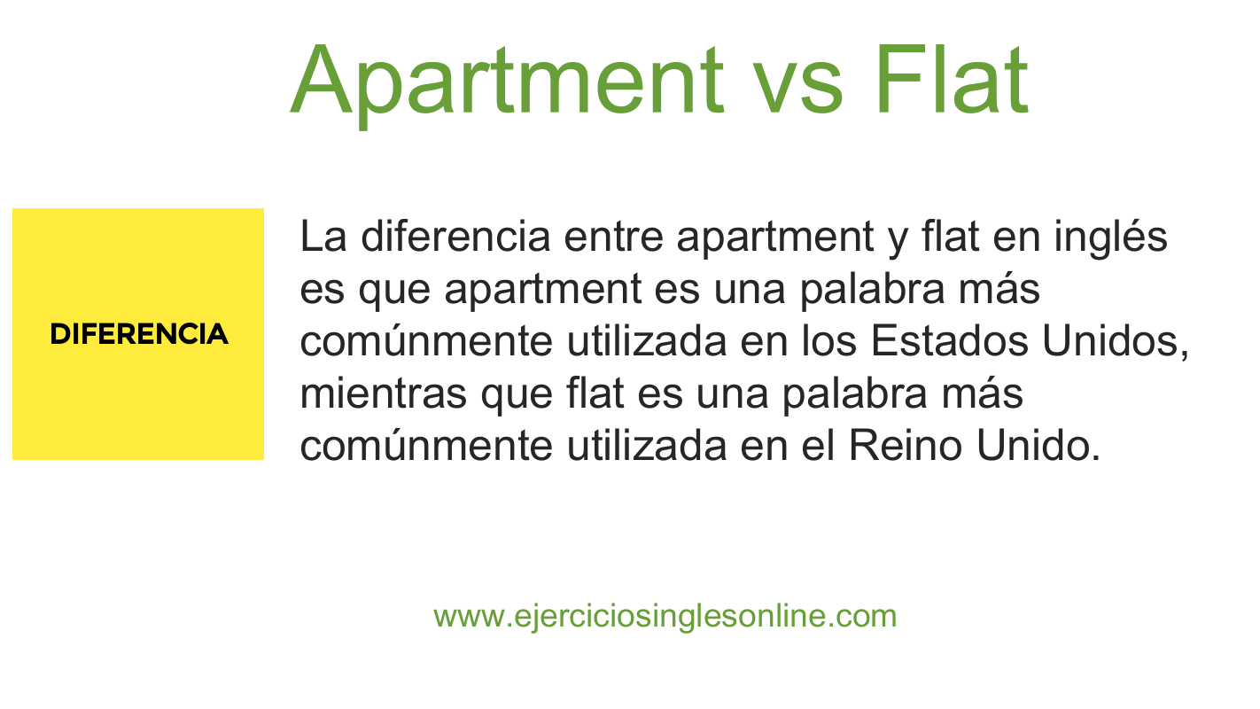 Apartment vs Flat - Diferencia - Ejercicios inglés online Apartment vs Flat - Diferencia - Ejercicios inglés online