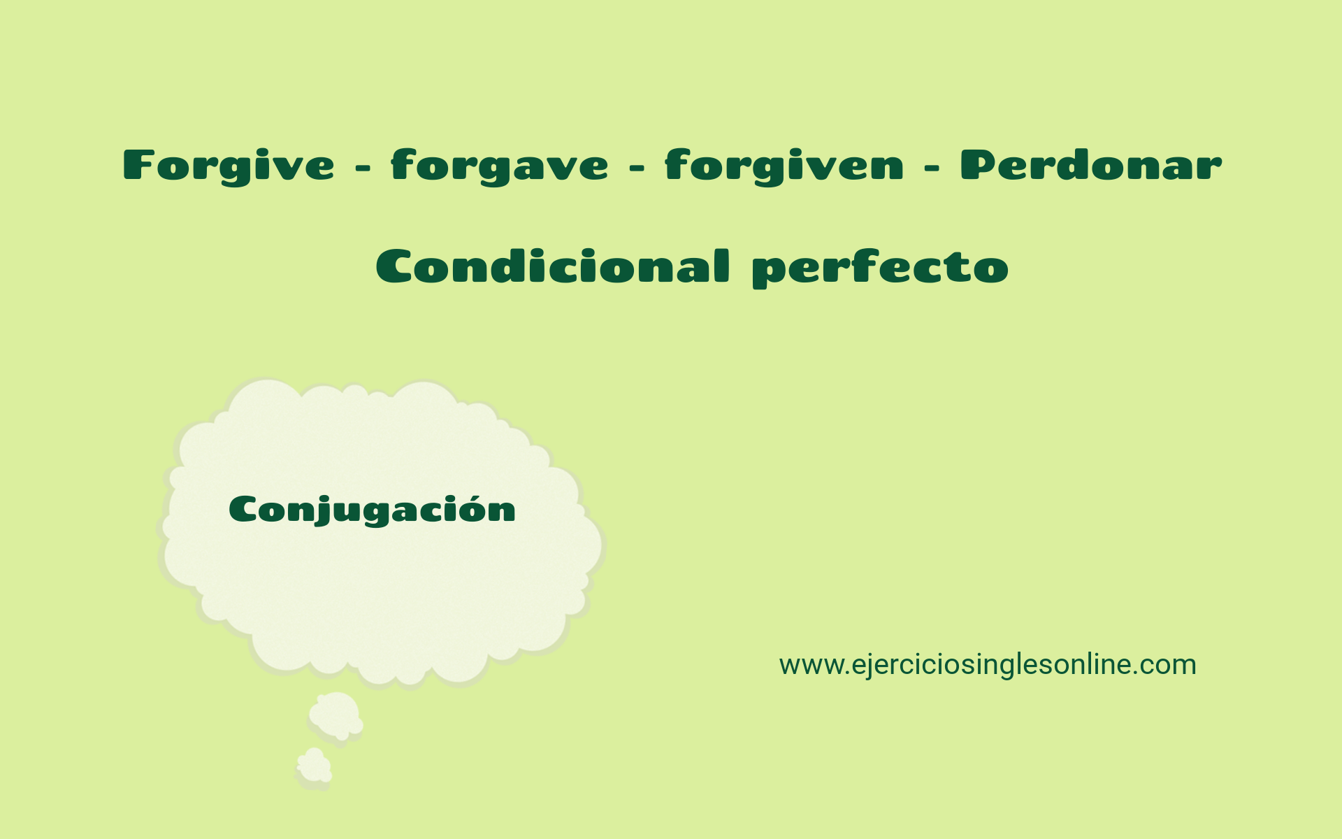 Forgive - Condicional perfecto - Conjugación - Ejercicios inglés online