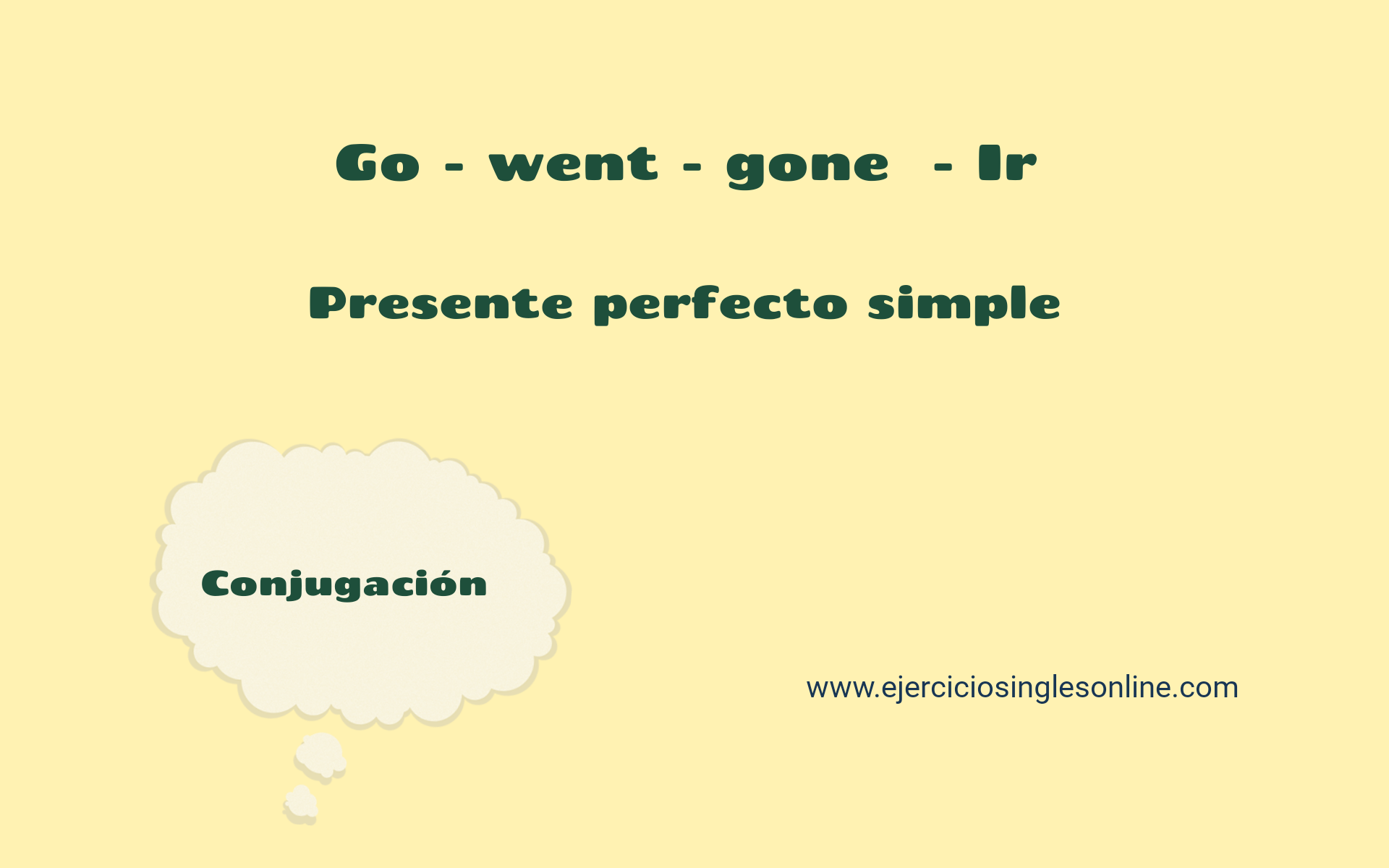 Go - Presente perfecto simple - Conjugación - Ejercicios inglés online