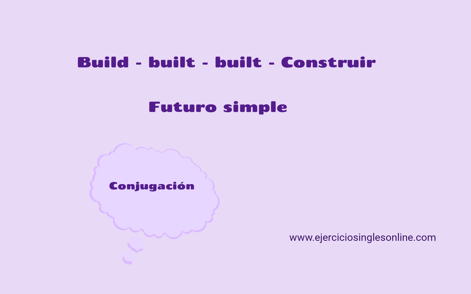Build - Futuro simple - Conjugación - Ejercicios inglés online
