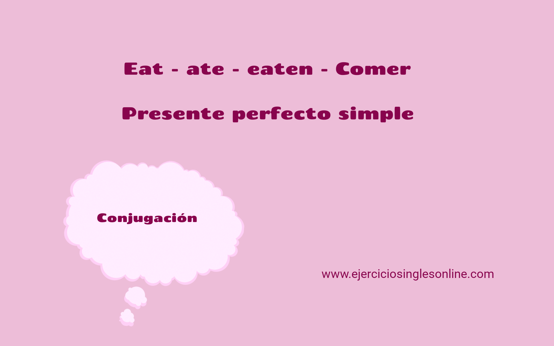 Eat - Presente perfecto simple - Conjugación - Ejercicios inglés online