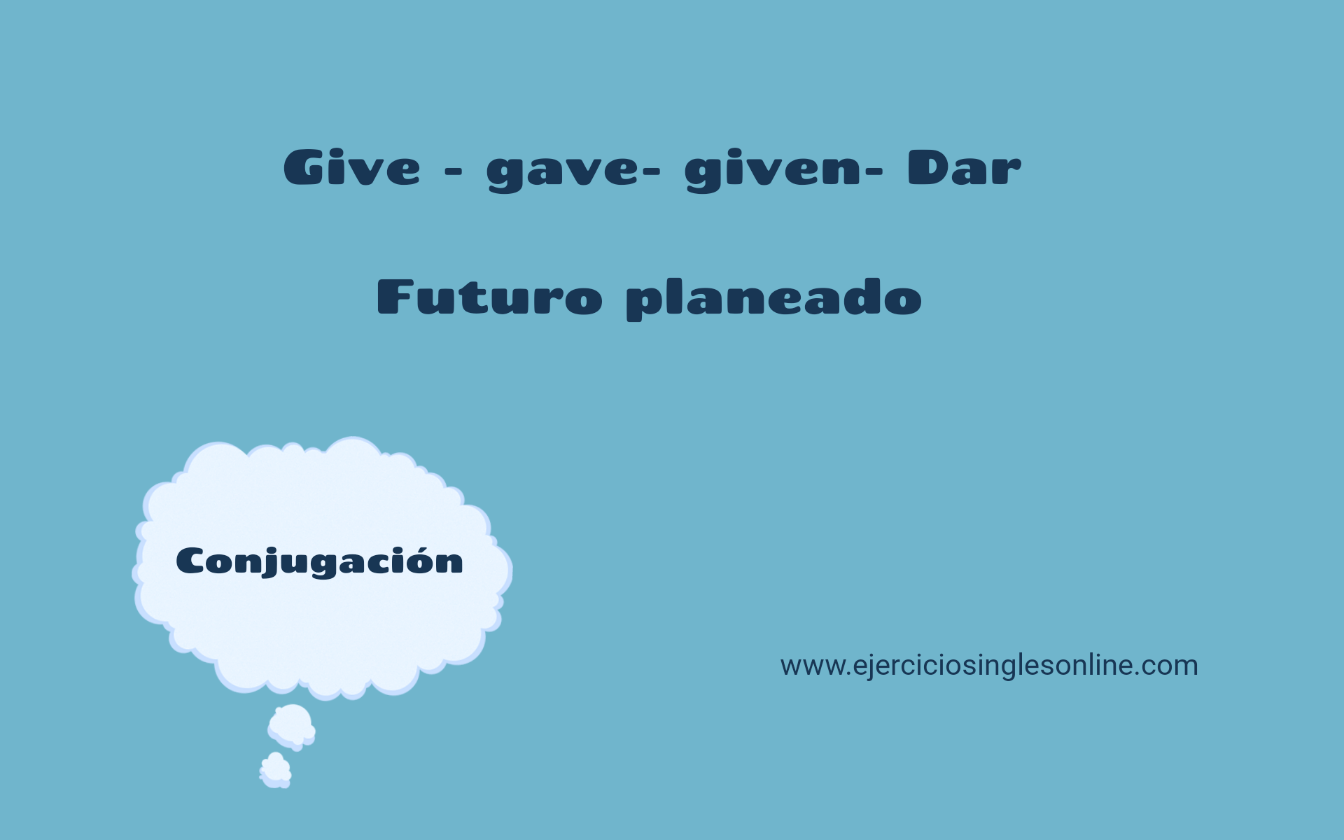 Give - Futuro planeado - Conjugación - Ejercicios inglés online