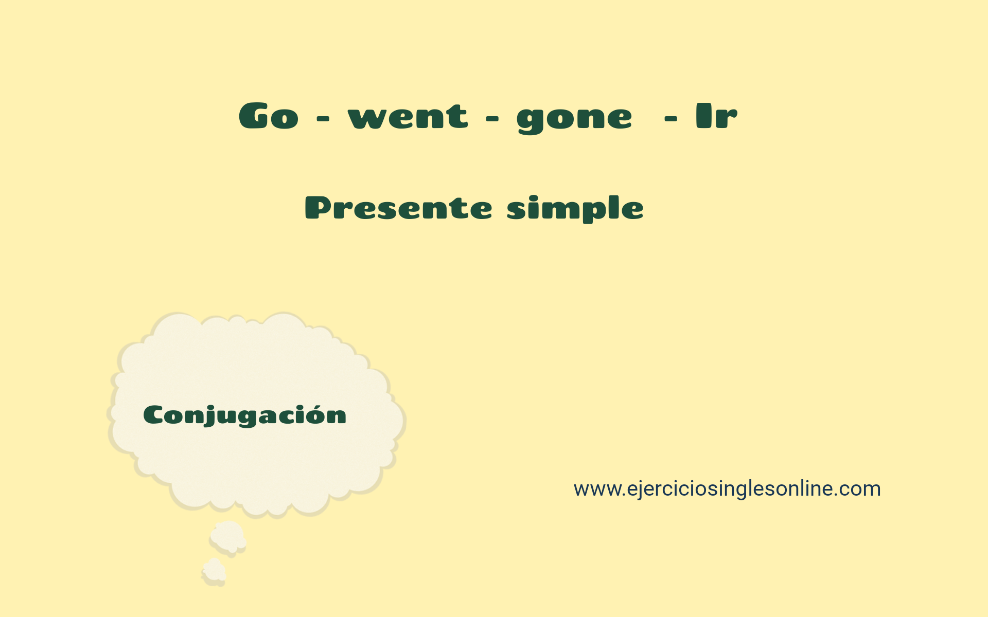 Go - Presente simple - Conjugación - Ejercicios inglés online