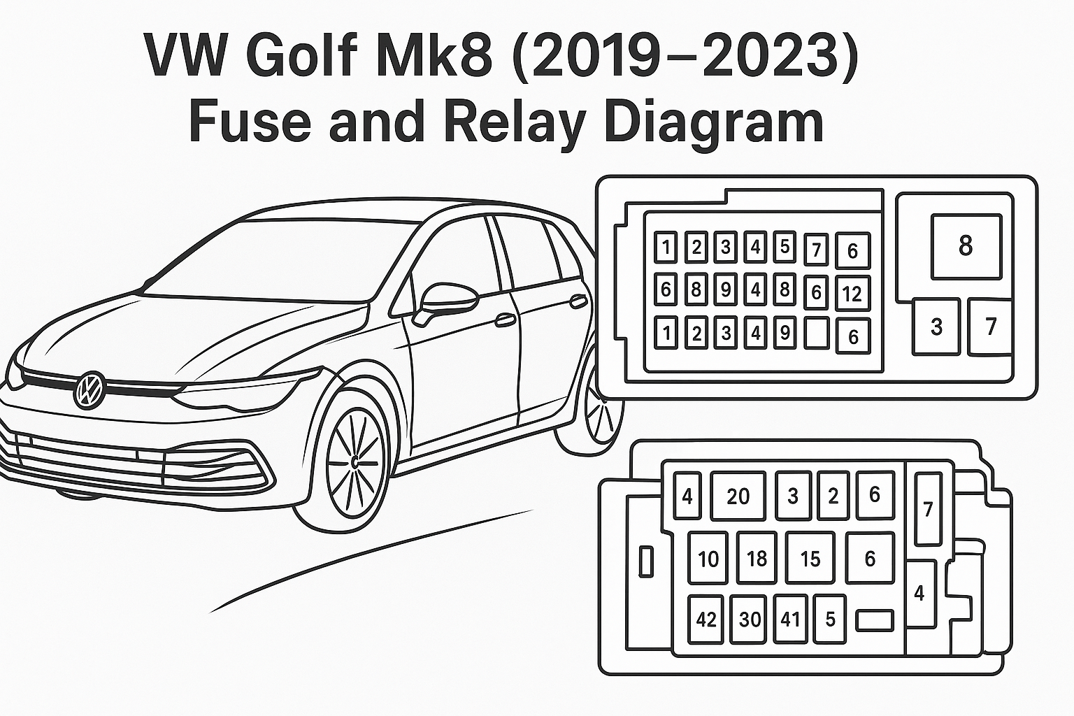 VW Golf mk8 2019-2023 Fuse and Relay Diagram - Workshop