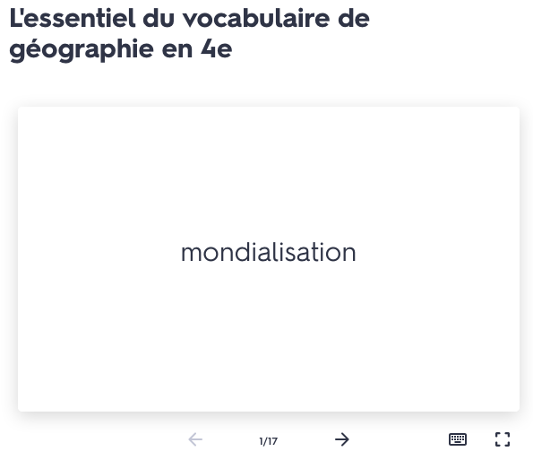 Des listes de vocabulaire de géographie sur Quizlet pour la classe de ...