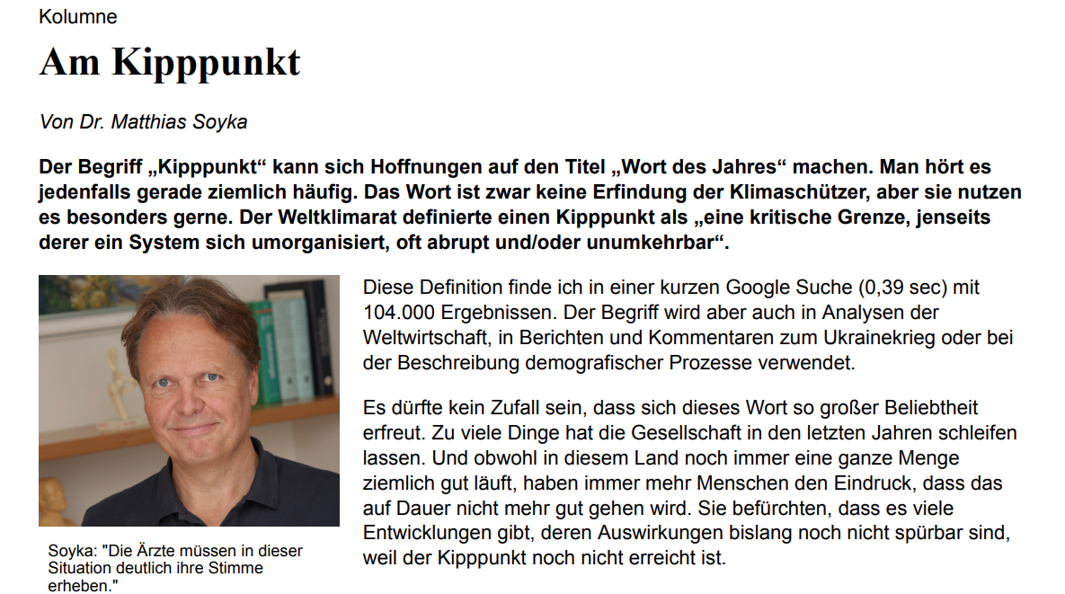 Am Kipppunkt - Dr. med. Matthias Soyka