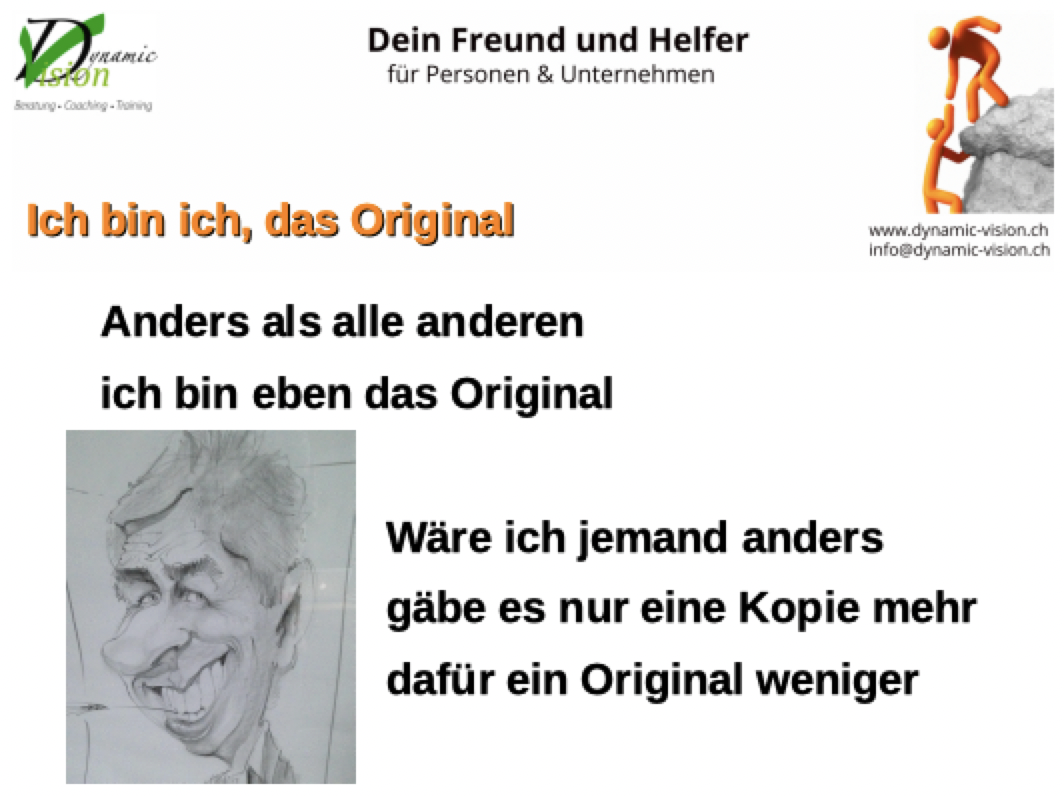 Ich bin ich, das Original - dynamic-vision-persoenlichkeits Webseite!