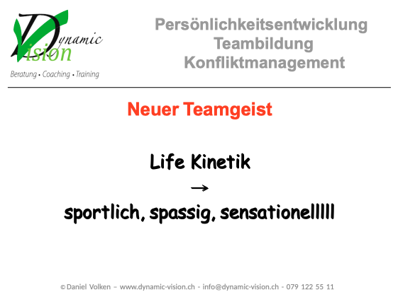Neuer Teamgeist - dynamic-vision-persoenlichkeits Webseite!