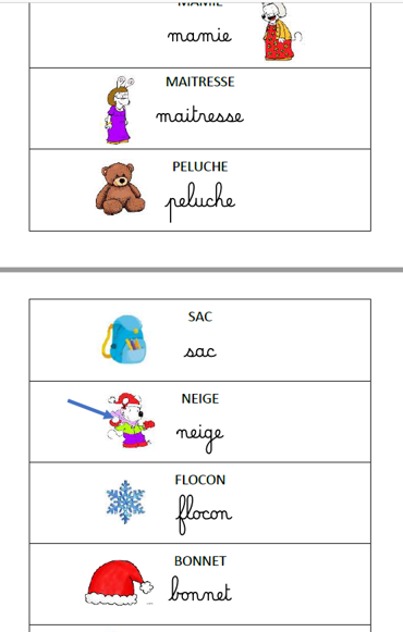 mots de l'hiver en 2 écritures par Nathalie Dupille - Site de biscotte ...