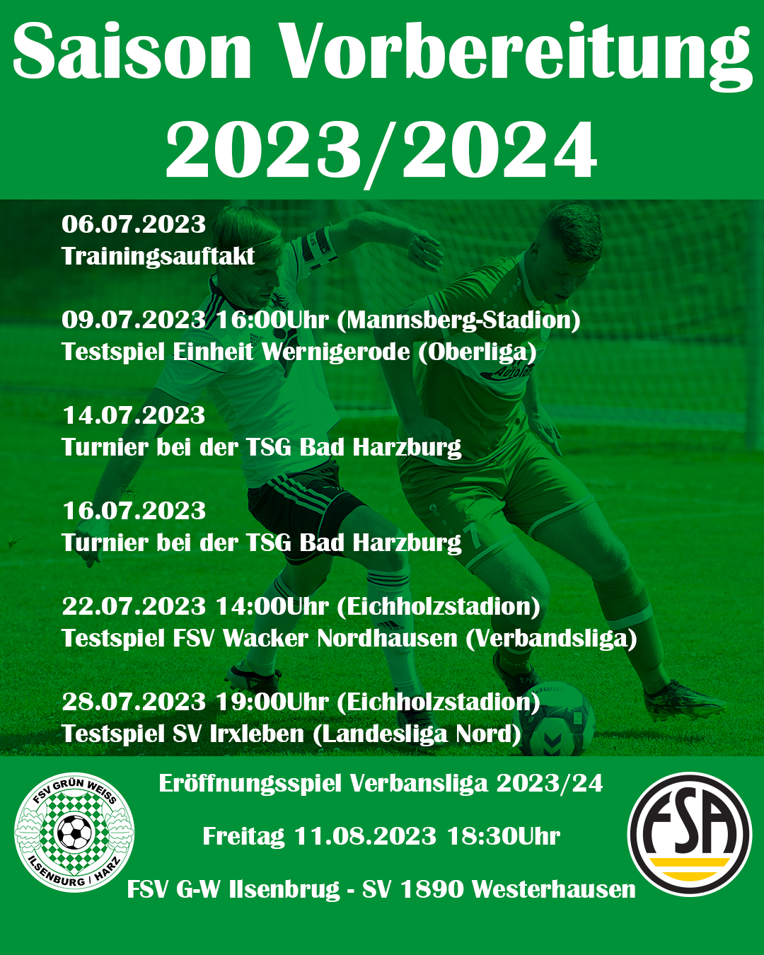 Trainingsauftakt der Saisonvorbereitung beim FSV Grün Weiß Ilsenburg ...