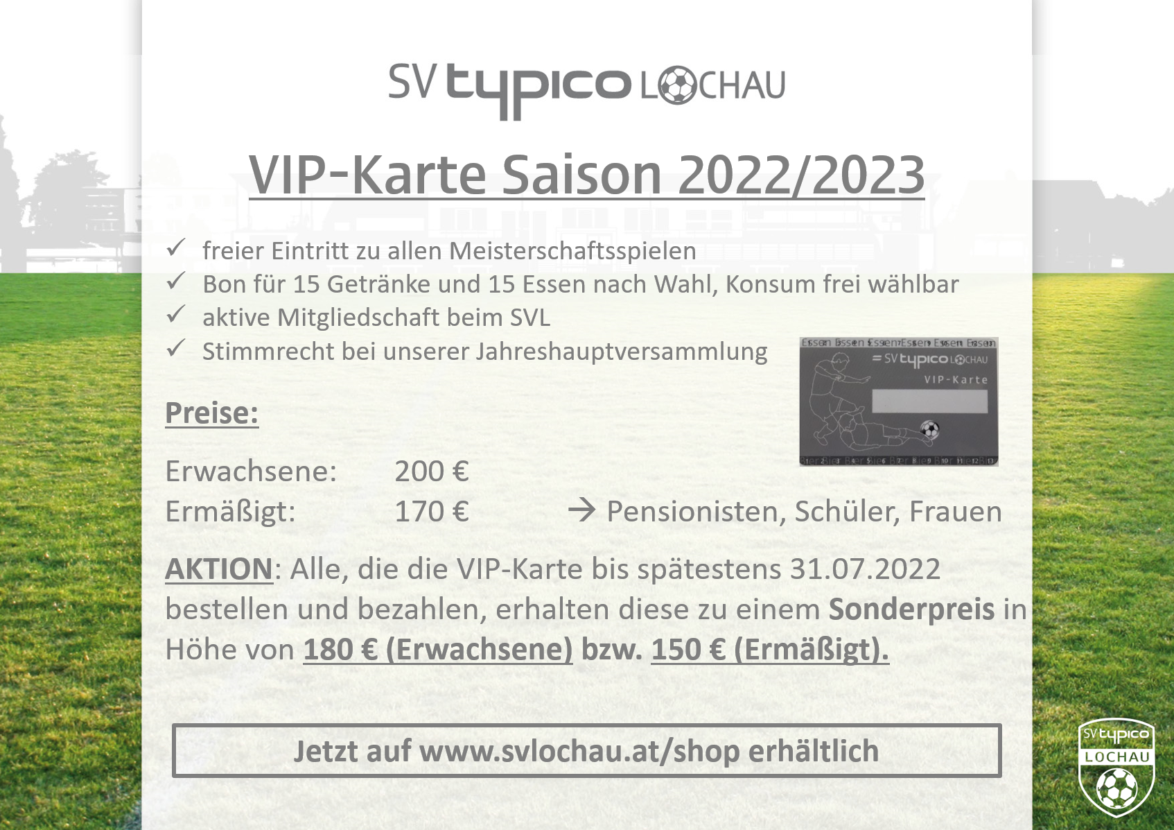 VIP-Karten-Aktion 2022/2023 - SV Typico Lochau
