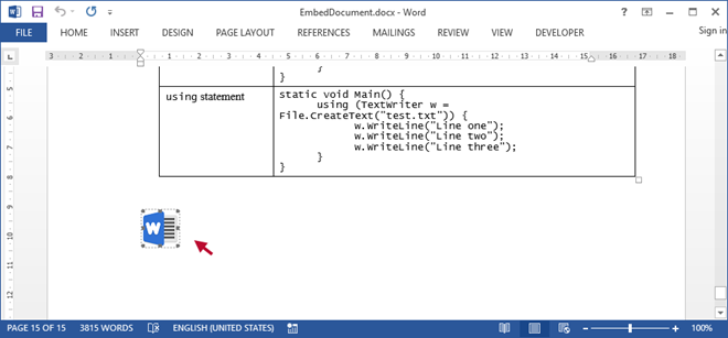 Java - Embed an External File in a Word Document - codeexamples