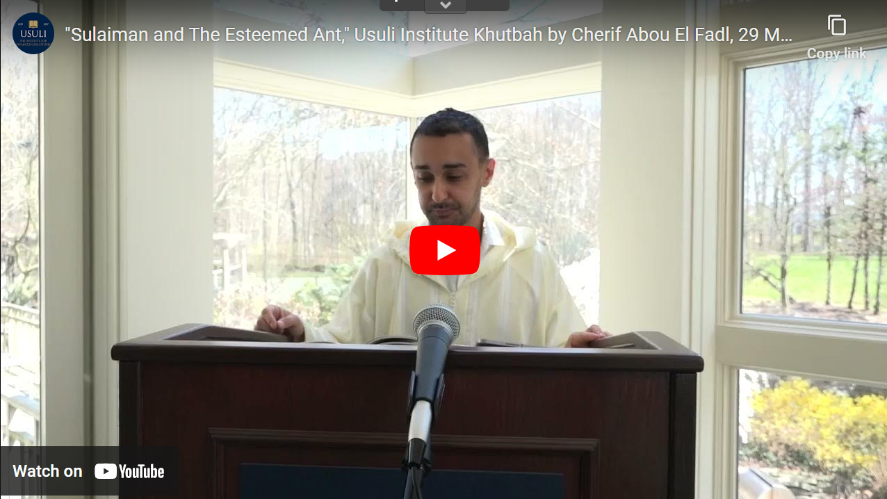 Sulaiman and The Esteemed Ant - The Usuli Institute