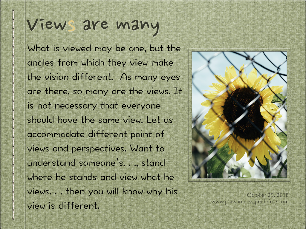 Views are many - jr-awareness